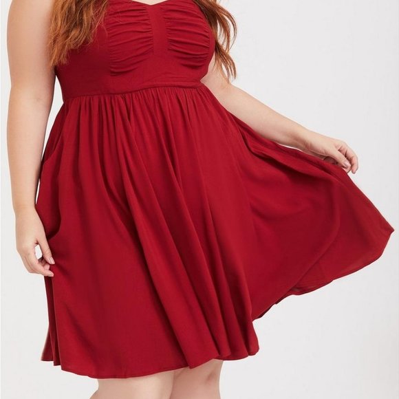 torrid | Dresses | Plus Size 2x Torrid Red Dress Euc Pretty Summer ...